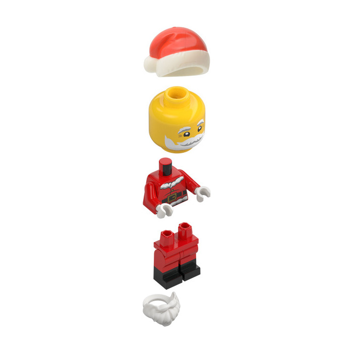 LEGO Santa with Fur Jacket (Black Creases, Black Boots) Minifigure ...