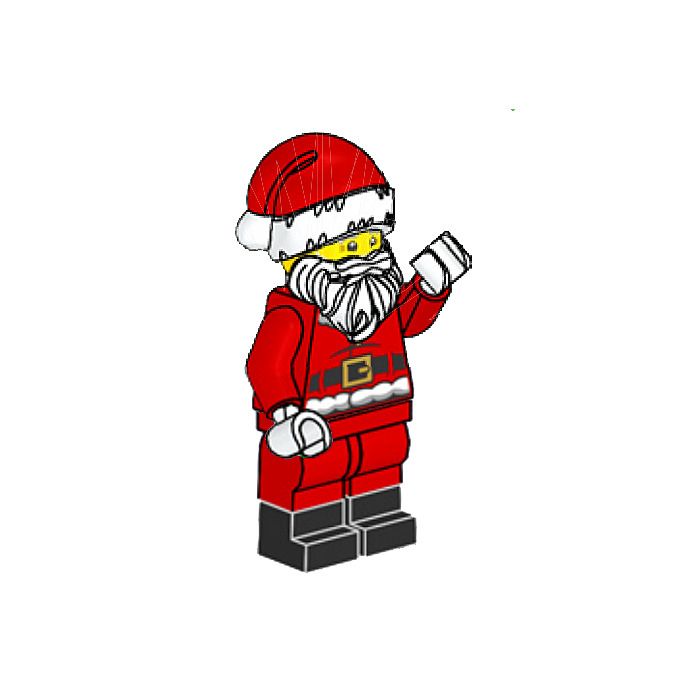 LEGO Santa with Fur Jacket (Black Creases, Black Boots) Minifigure ...