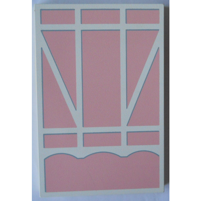 LEGO Scala Wall 18 x 2 x 22.7 with White Tudor Frame on Light Salmon ...