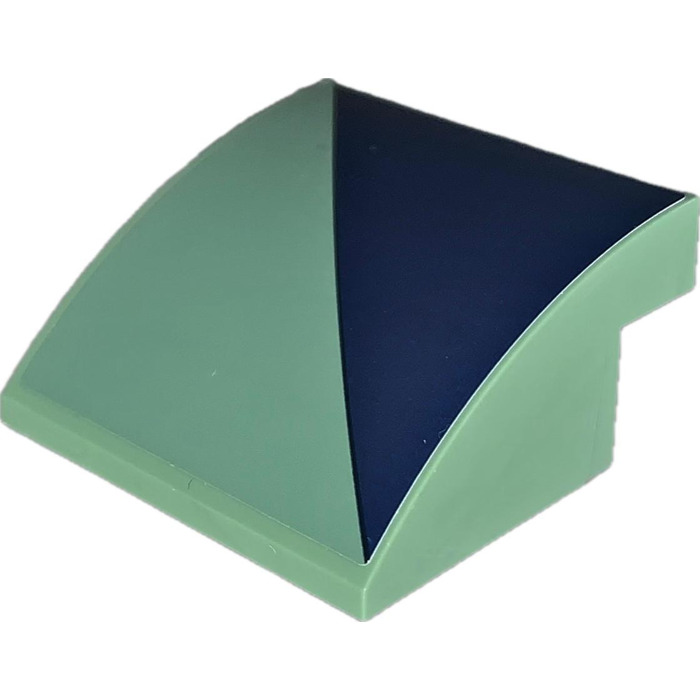LEGO Slope 4 x 4 x 1.7 Curved with Sandgreen and Dark Blue Triangle ...