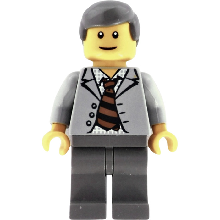 LEGO Scientist with Light Gray Jacket and Striped Tie Minifigure ...