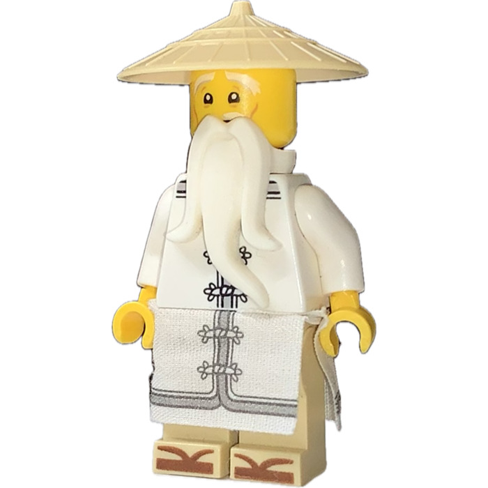 LEGO Sensei Wu with White Robe with Sandals (Lowered Eyebrows ...