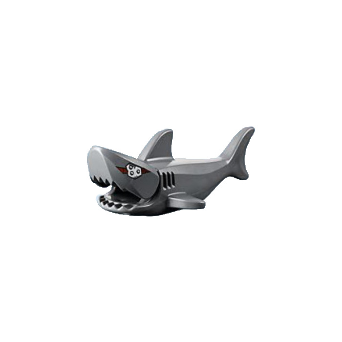 LEGO Shark with Rounded Nose and Gills with Metal Plate over Eye ...