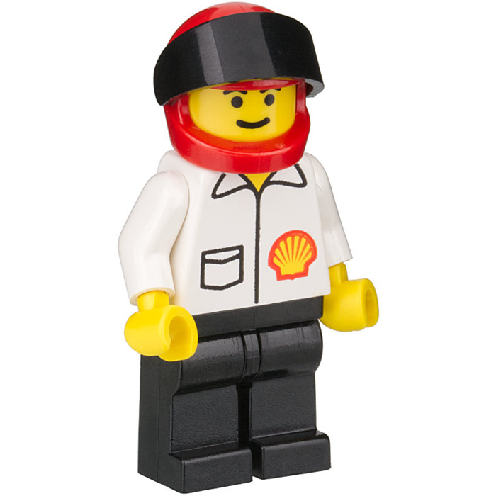 LEGO Shell Worker with Red Helmet and Breast Pocket Minifigure | Brick Owl