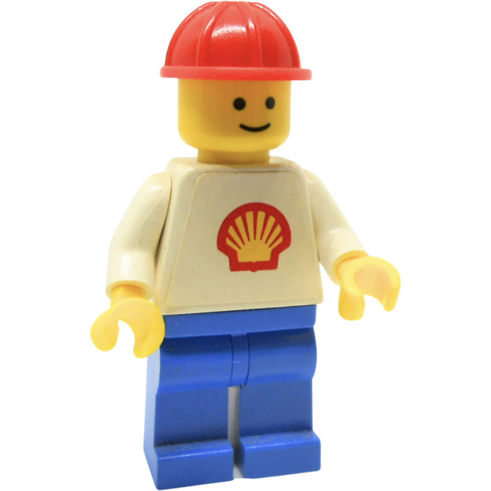 LEGO Shell Worker with trapezoid torso sticker Minifigure | Brick Owl ...