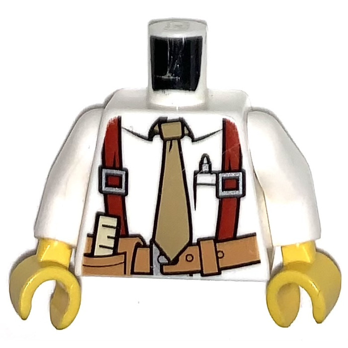 LEGO Shirt Torso With Tan Tie, Brown Suspenders (3814 / 76382) | Brick Owl