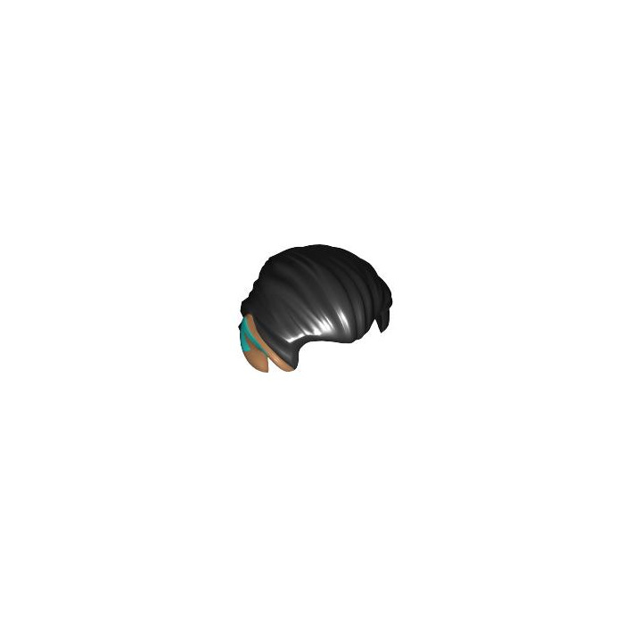 LEGO Short Hair Swept Back with Medium Dark Flesh Ears with Dark ...