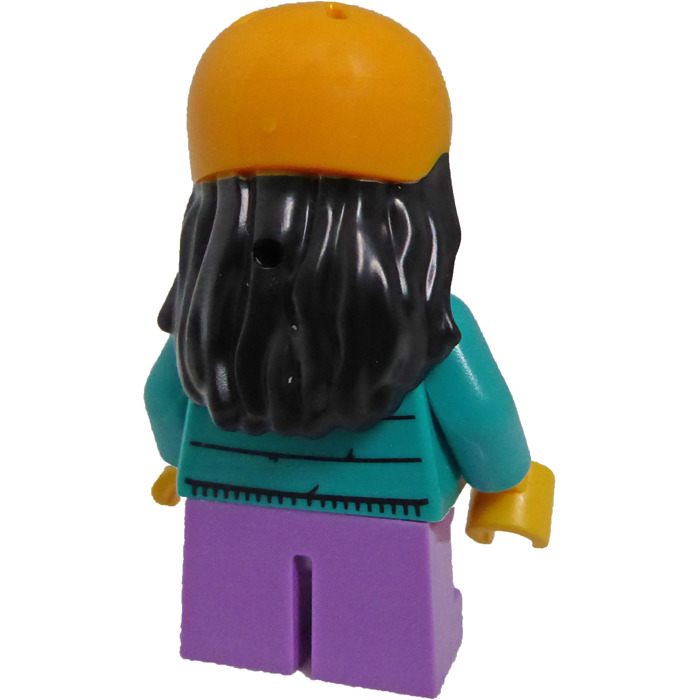 LEGO Skater Girl with Turquoise Jacket and Orange Helmet Minifigure ...