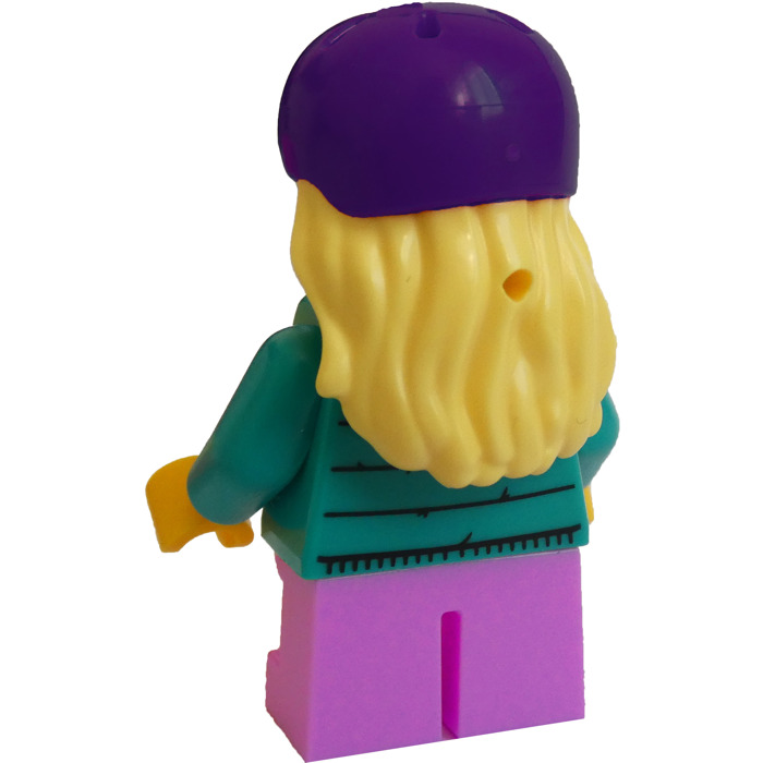 LEGO Skater Girl with Turquoise Jacket and Purple Helmet Minifigure ...