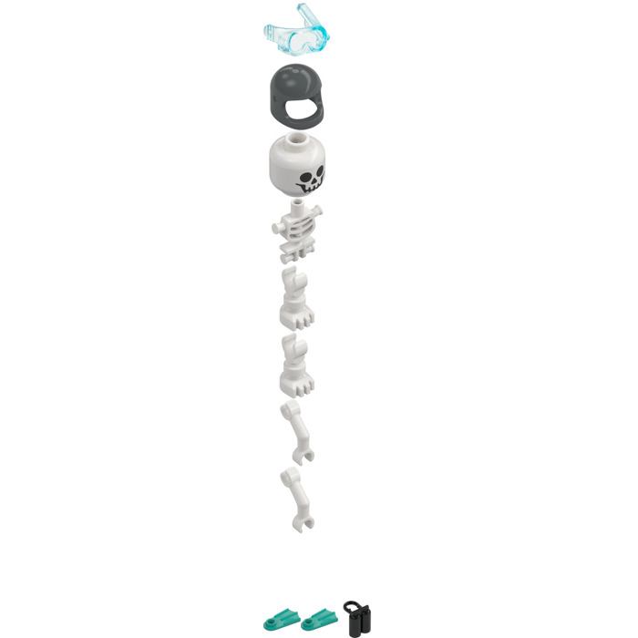 LEGO Skeleton Diver with Dark Turquoise Flippers Minifigure | Brick Owl ...