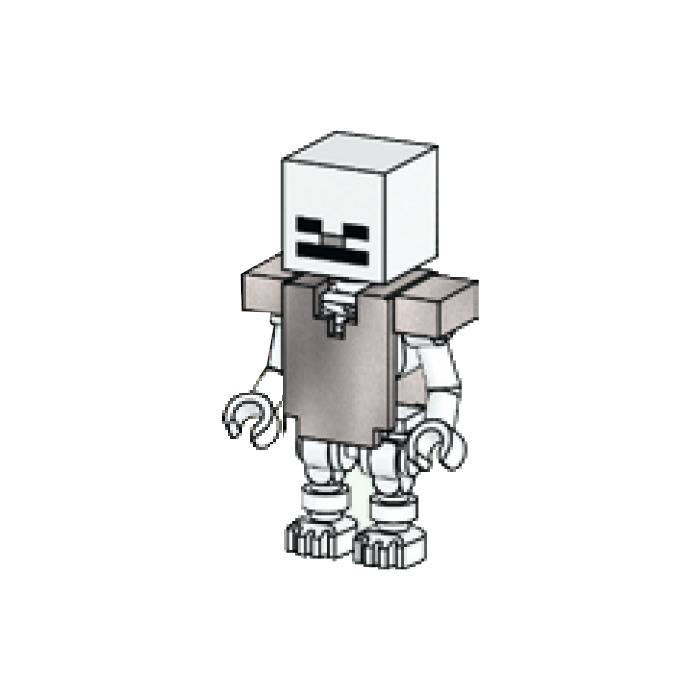 LEGO Minecraft Skeleton with Flat Silver Armor Minifigure | Brick Owl ...