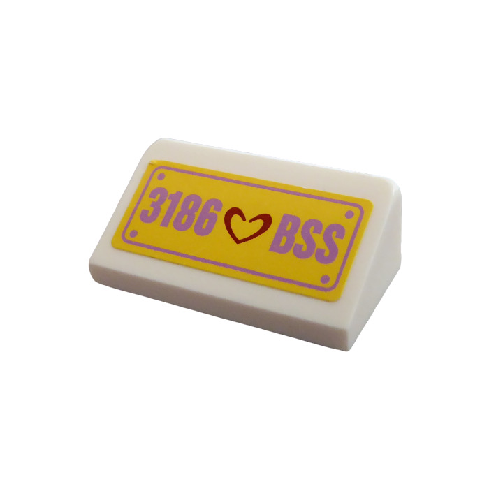 LEGO Slope 1 x 2 (31°) with 3186 BSS License Plate Sticker (85984 ...