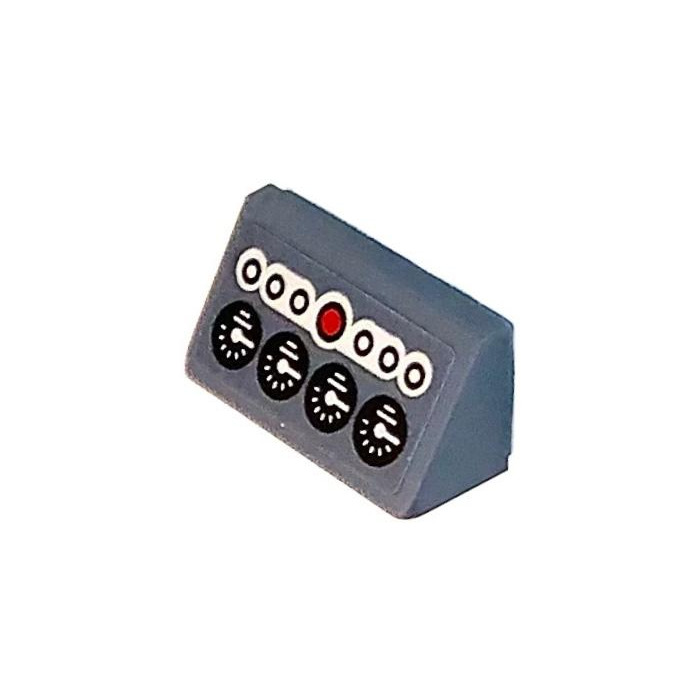 LEGO Slope 1 x 2 (31°) with Control Panel with Speedometers Sticker ...