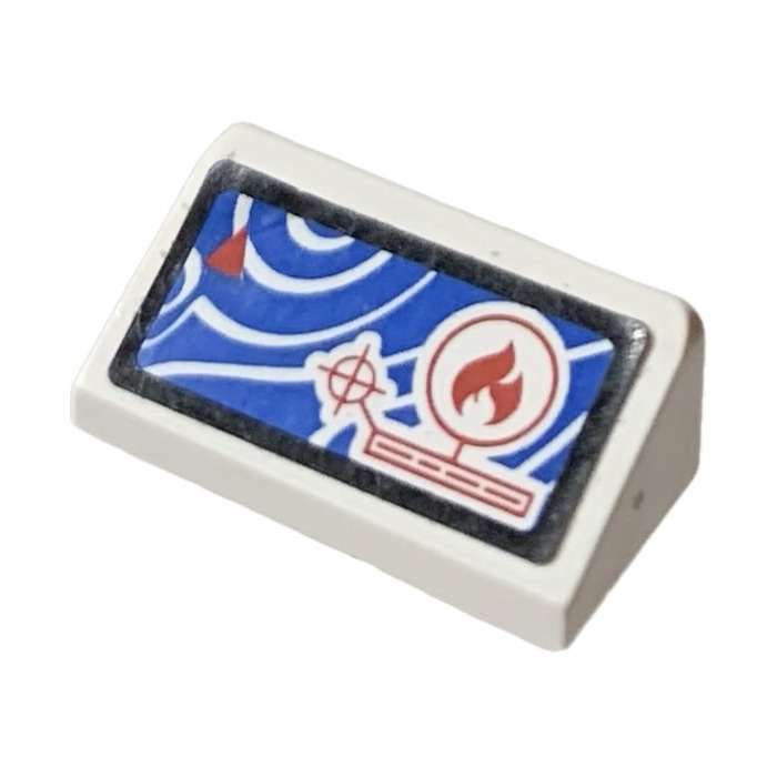 LEGO Slope 1 x 2 (31°) with Flame in red circle and blue wavy ...
