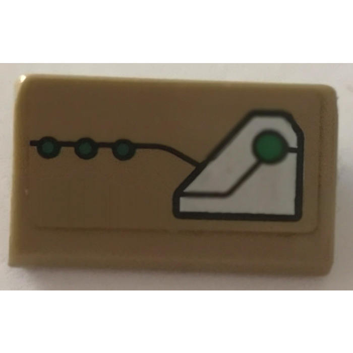 LEGO Slope 1 x 2 (31°) with Green Dots Sticker (85984) | Brick Owl ...