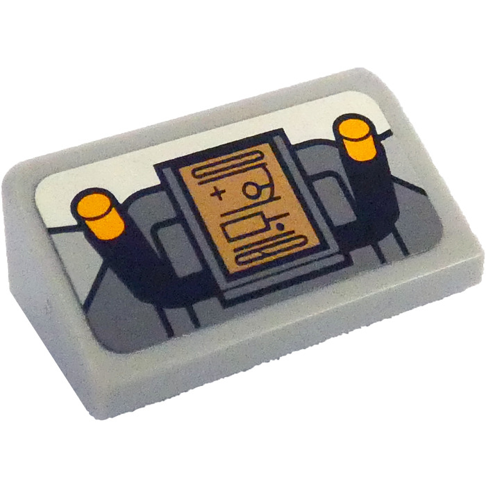 LEGO Slope 1 x 2 (31°) with Handle and Control Panel Sticker (85984 ...