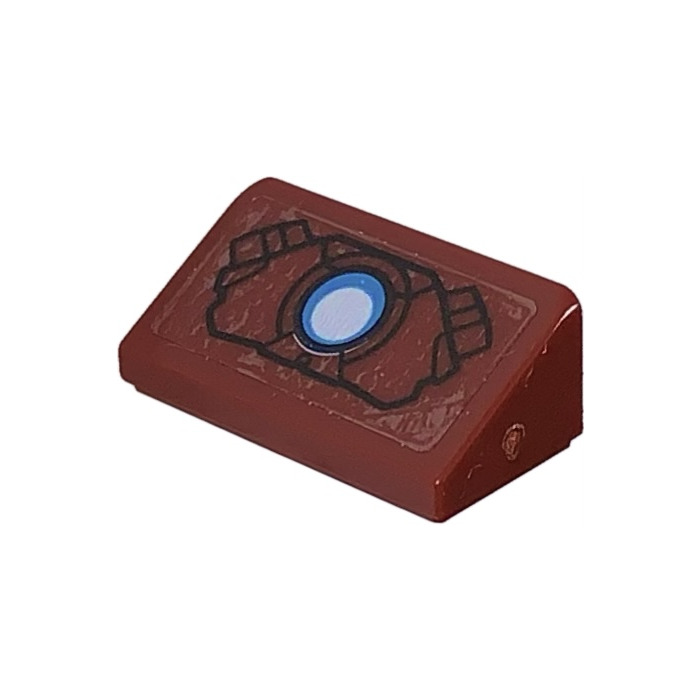 LEGO Slope 1 x 2 (31°) with Mark VII Armor Arc Reactor Sticker (85984 ...