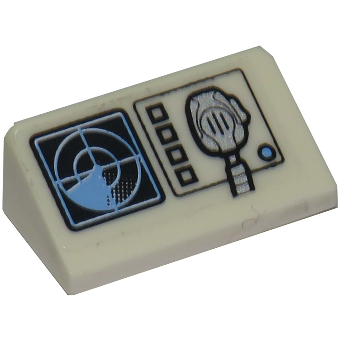 LEGO Slope 1 x 2 (31°) with Radar, Radio Sticker (85984) | Brick Owl ...