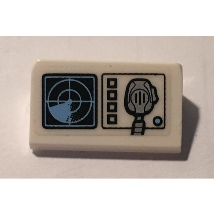 LEGO Slope 1 x 2 (31°) with Radar, Radio Sticker (85984) | Brick Owl ...