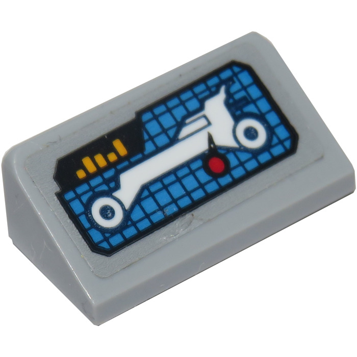 LEGO Slope 1 x 2 (31°) with White Batmobile and Yellow Bar Graph ...