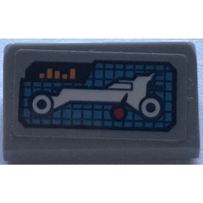 LEGO Slope 1 x 2 (31°) with White Batmobile and Yellow Bar Graph ...