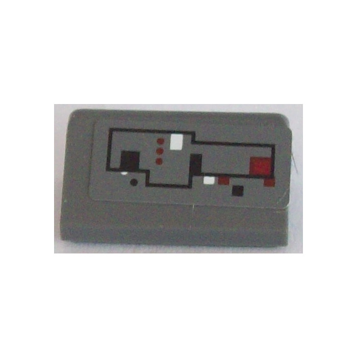 LEGO Slope 1 x 2 (31°) with White, Red and Black Control Buttons ...