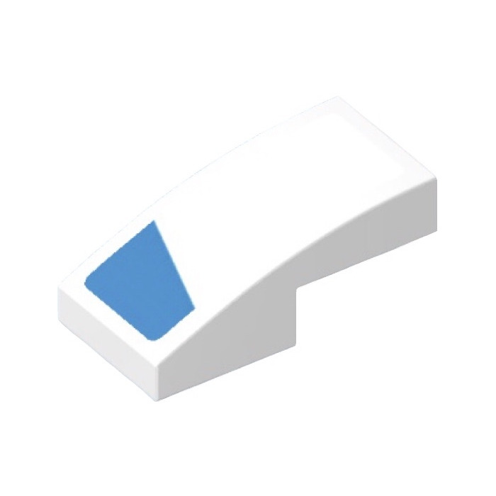 LEGO Slope 1 x 2 Curved with Azure Shape Sticker (3593) | Brick Owl ...