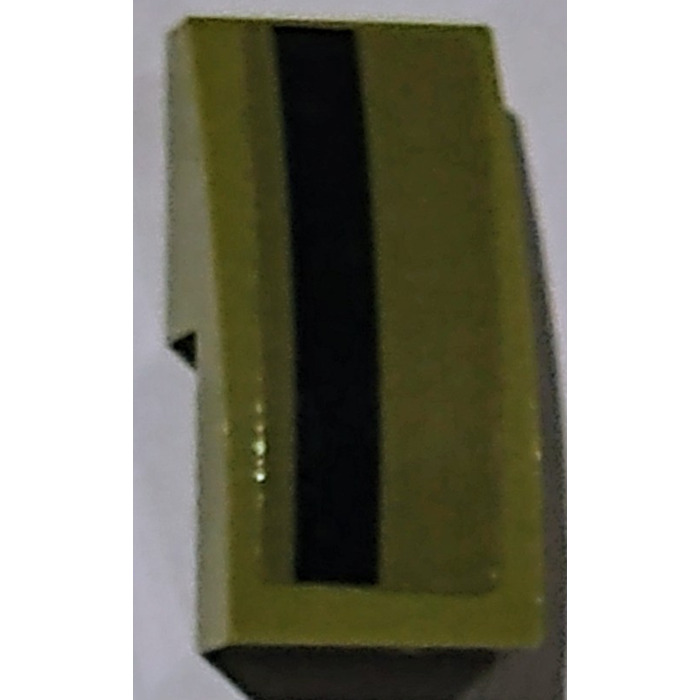 LEGO Slope 1 x 2 Curved with Black stripe Sticker (3593) | Brick Owl ...