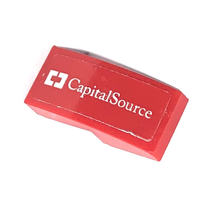 LEGO Slope 1 x 2 Curved with CapitalSource left Sticker (11477) | Brick ...
