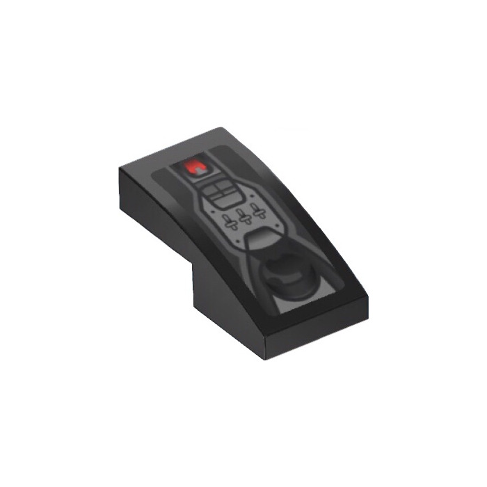 LEGO Slope 1 x 2 Curved with Control Panel with Gearstick Sticker (3593 ...