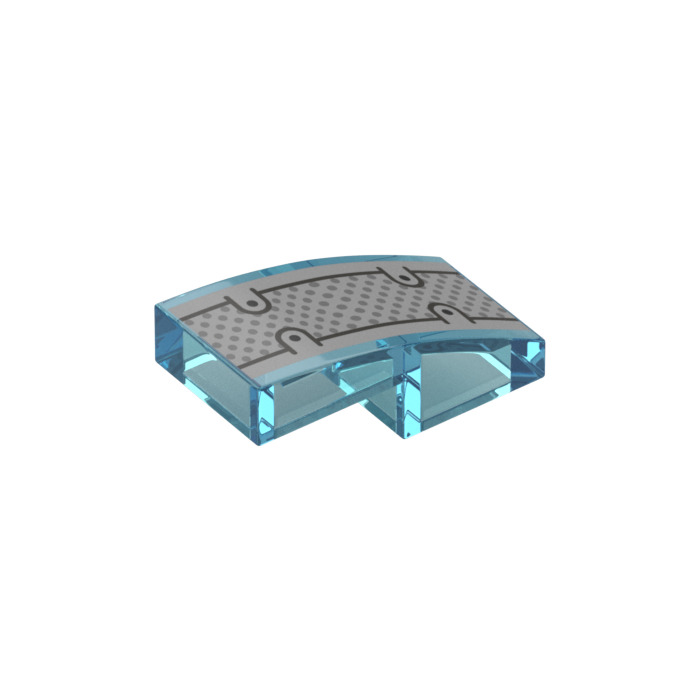 LEGO Slope 1 x 2 Curved with Dots and Lines on Silver Background (3593 ...