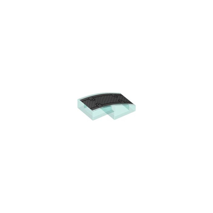 LEGO Slope 1 x 2 Curved with Dots and Lines on Silver Background (3593 ...