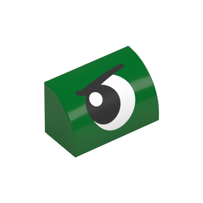 LEGO Slope 1 x 2 Curved with Eye Looking Left with Angry Eyelid (37352 ...