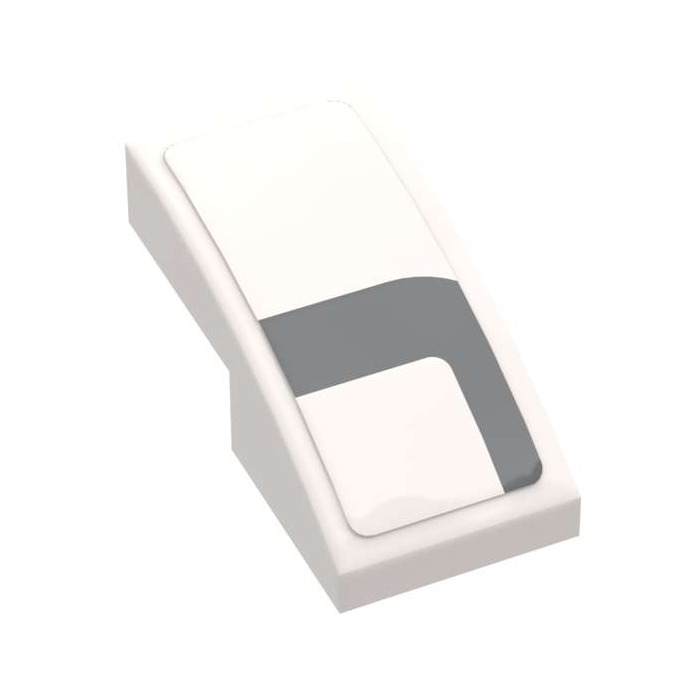 LEGO Slope 1 x 2 Curved with Gray Markings (Front Right Side) Sticker ...