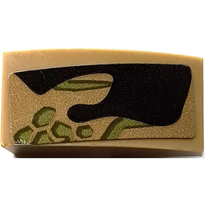 LEGO Slope 1 x 2 Curved with plant pattern Sticker (3593) | Brick Owl ...