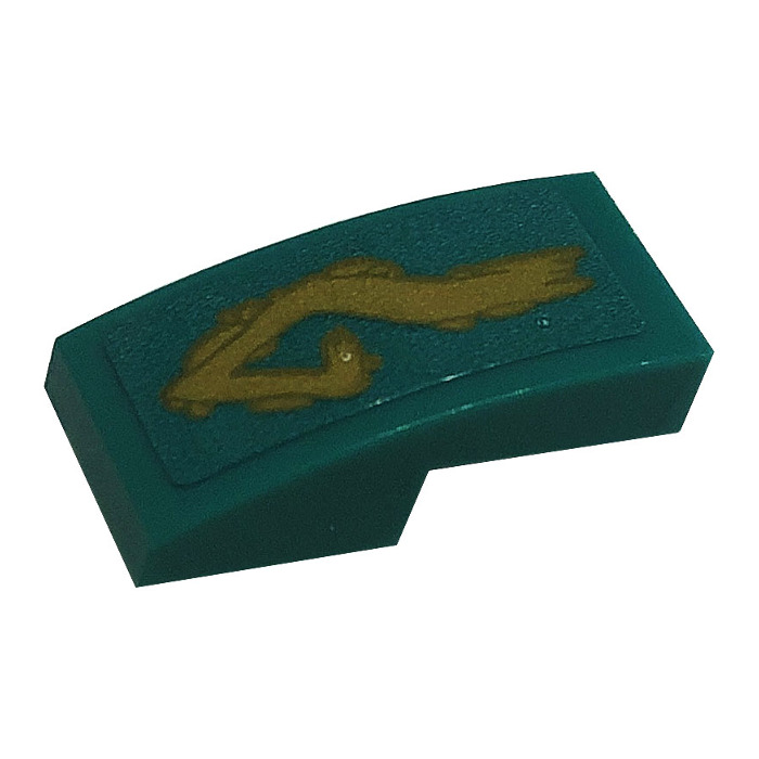 LEGO Slope 1 x 2 Curved with Tribal Symbol Tattoo (Left) Sticker (11477 ...
