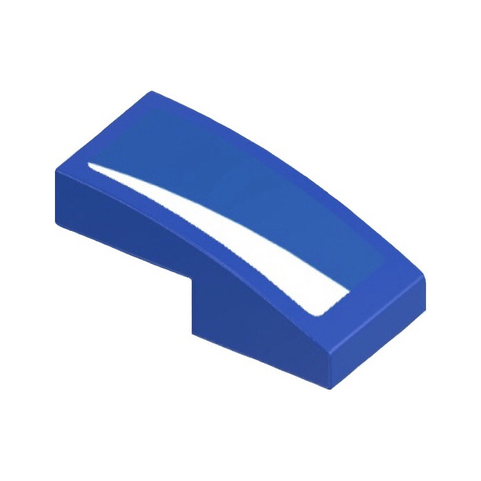 LEGO Slope 1 x 2 Curved with White Triangle Sticker (3593) | Brick Owl ...