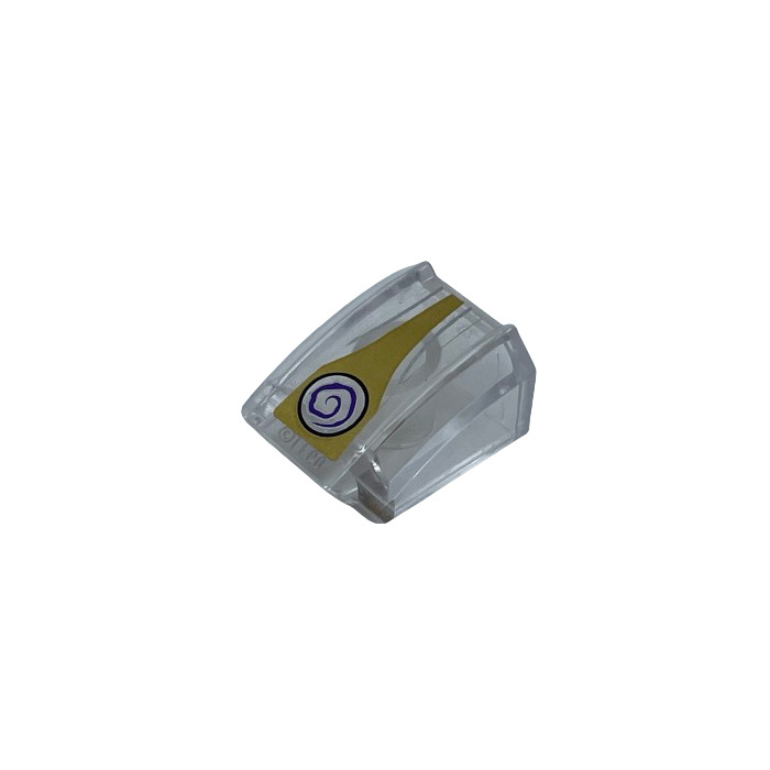 LEGO Slope 1 x 2 x 2 Curved with Purple Swirl in Black Circle on Gold ...