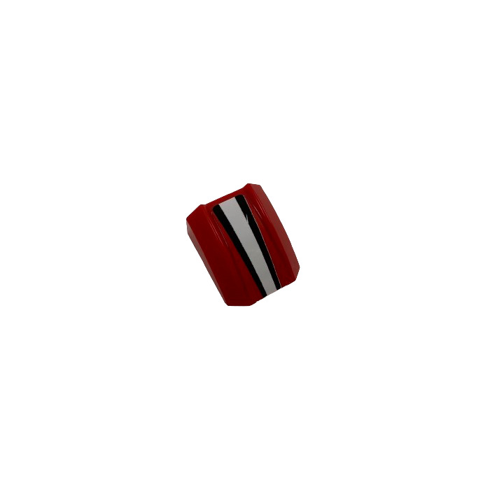 LEGO Slope 1 x 2 x 2 Curved with Red, Black and White Stripes Sticker ...