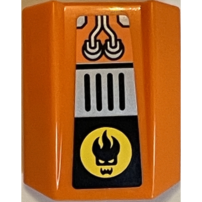 LEGO Slope 1 x 2 x 2 Curved with Silver Cables, Silver Grille, Dr ...