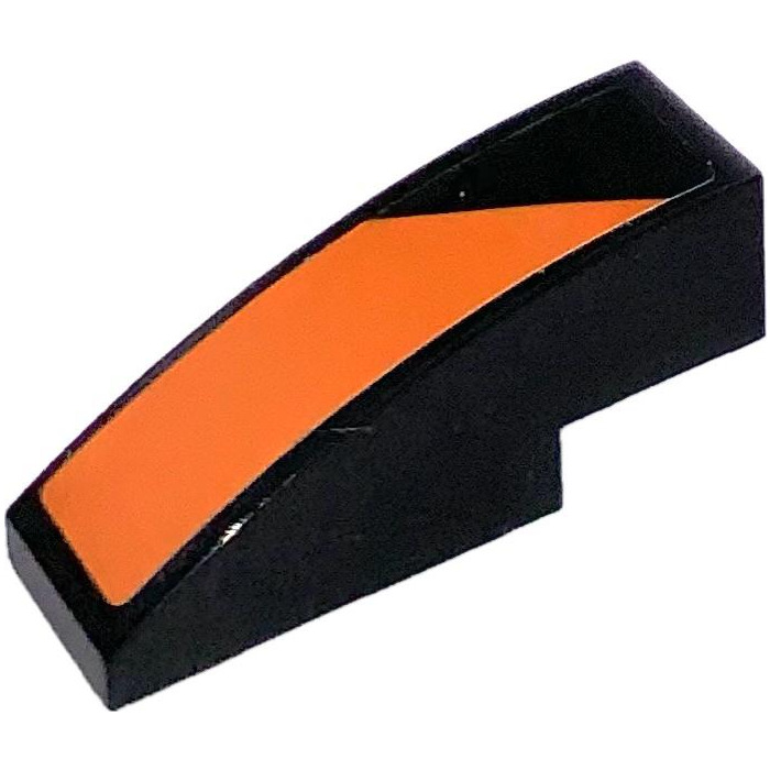 LEGO Slope 1 x 3 Curved with Orange Decor right Sticker (50950) | Brick ...