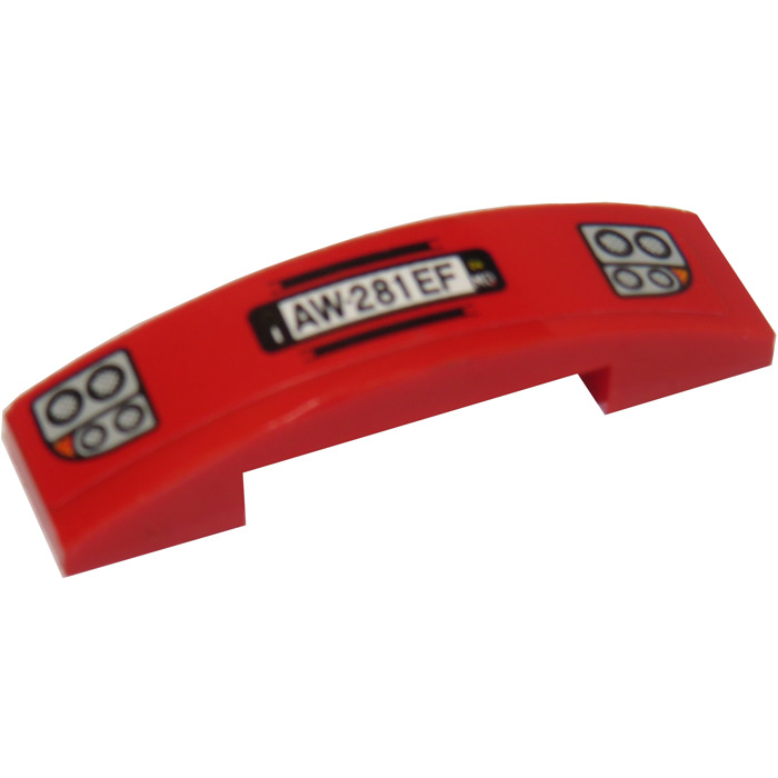 LEGO Slope 1 x 4 Curved Double with Headlights and 'AW-281 EF' Sticker ...