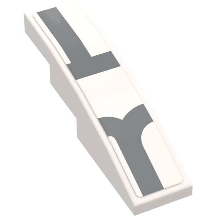 LEGO Slope 1 x 4 Curved with Gray Markings (Pattern 1) Sticker (11153 ...