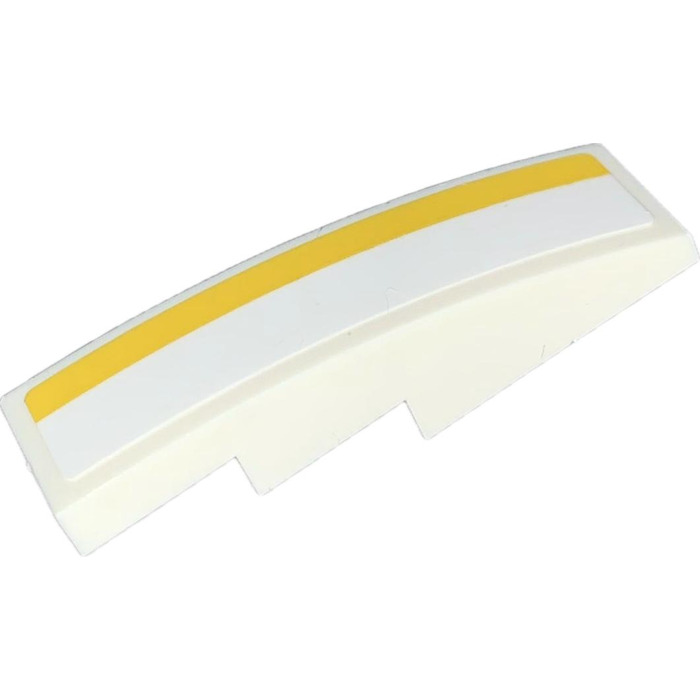 LEGO Slope 1 x 4 Curved with Yellow Line right Sticker (11153) | Brick ...