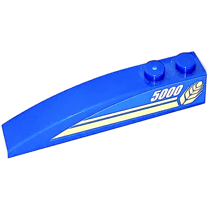 LEGO Slope 1 x 6 Curved with Studs with '5000' and Wheat Left Sticker ...