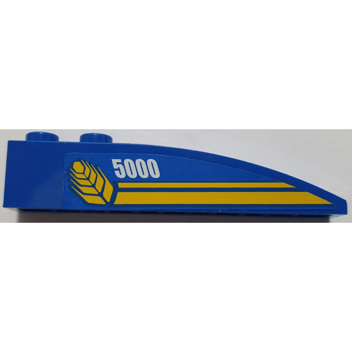 LEGO Slope 1 x 6 Curved with Studs with '5000' and Wheat Right Sticker ...