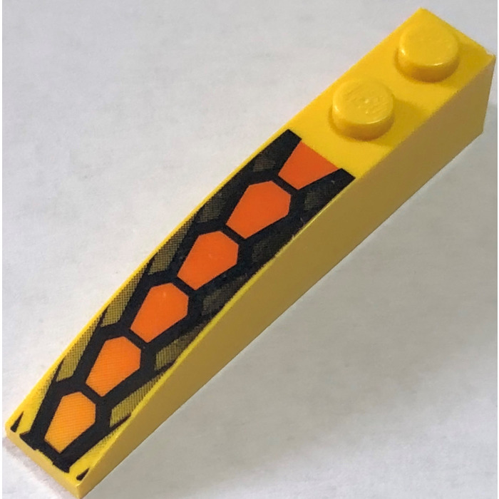 LEGO Slope 1 x 6 Curved with Studs with Repeating Hexagonal Scale ...