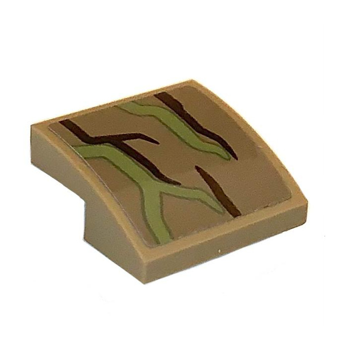 LEGO Slope 2 x 2 Curved with 2 Green Plant Stems Sticker (15068 ...