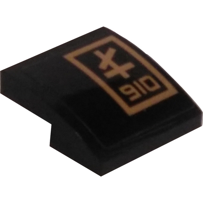 LEGO Slope 2 x 2 Curved with 910 and Ninja Mech Symbol (Right) Sticker ...