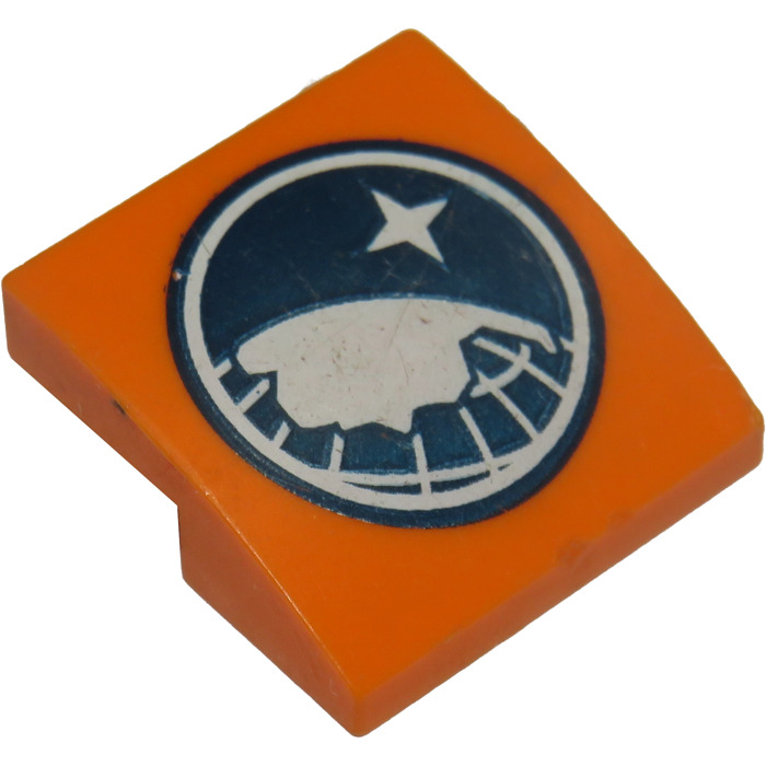 LEGO Slope 2 x 2 Curved with Arctic Explorer Logo with Globe Top and ...